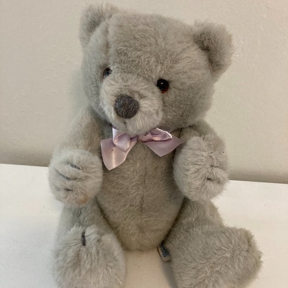 Dakin | Toys | Dakin Teddy Bear 986 Grey With Lavender Bow 15 ...